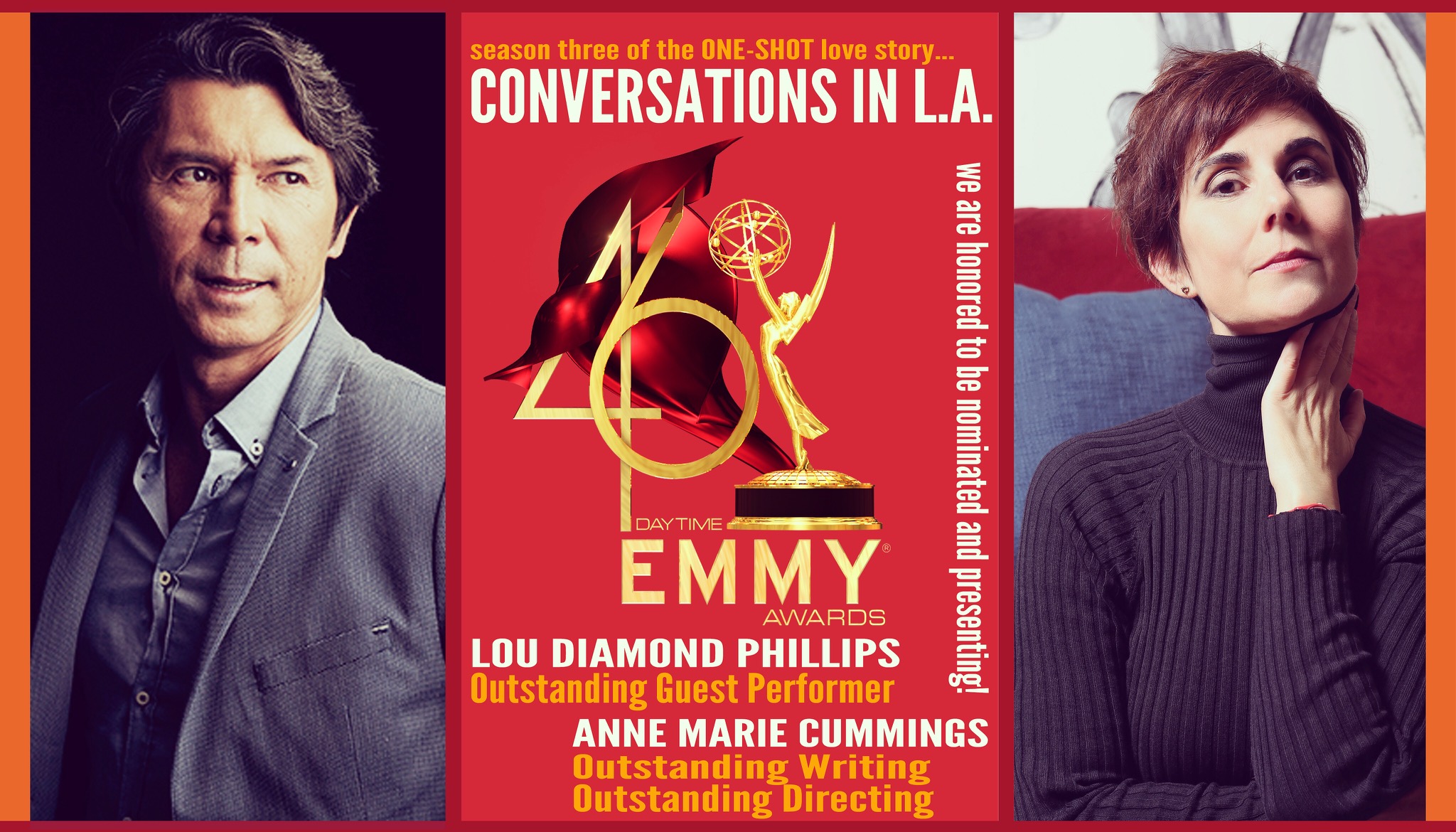 ANNE MARIE CUMMINGS / LOU DIAMOND PHILLIPS PRESENTING AT THE EMMYS ...